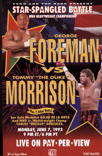 MORRISON, TOMMY-GEORGE FOREMAN PROMO BROADSIDE (1993) – JO Sports Inc.