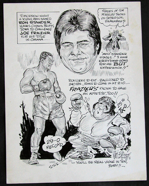 FRAZIER, JOE-RON STANDER CARTOON ART BY PHIL BISSELL (1972) – JO Sports ...