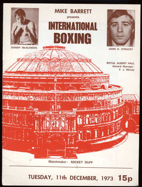 STRACEY, JOHN-CUBBY JACKSON OFFICIAL PROGRAM (1973) – JO Sports Inc.