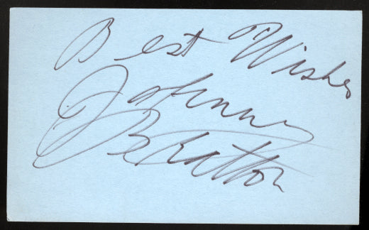 BRATTON, JOHNNY SIGNED INDEX CARD – JO Sports Inc.