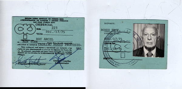 ARCEL, RAY BOXING LICENSE (1975-1976) – JO Sports Inc.