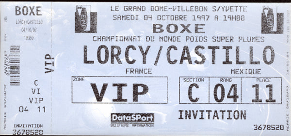 LORCY, JULIEN-ARNULFO CASTILLO FULL TICKET (1997) – JO Sports Inc.