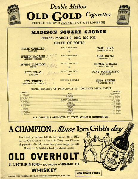 Jenkins,Lew-Larkin Official Program 1940 – JO Sports Inc.