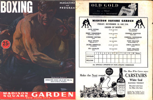 GAVILAN, KID-TONY PELLONE OFFICIAL PROGRAM (1948) – JO Sports Inc.