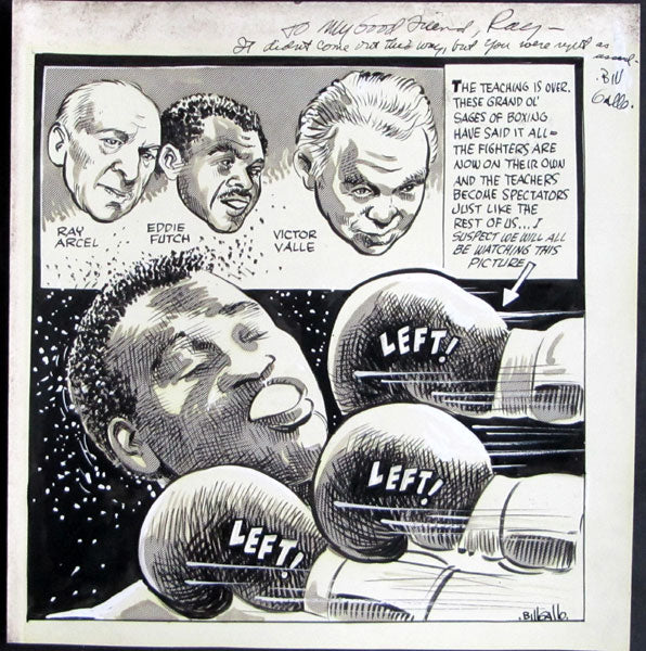 BOXING TRAINERS ORIGINAL CARTOON ART BY BILL GALLO (RAY ARCEL COLLECTI ...