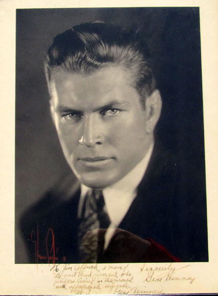 TUNNEY, GENE SIGNED LARGE FORMAT PHOTO (TO PROMOTER JAMES COFFROTH-192 ...