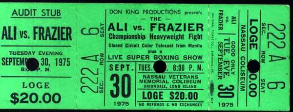 ALI, MUHAMMAD-JOE FRAZIER III & ROBERTO DURAN-EDWIN VIRUET FULL TICKET ...