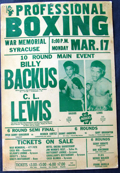 BACKUS, BILLY-C.L. LEWIS ON SITE POSTER (1969) – JO Sports Inc.