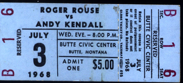 ROUSE, ROGER-ANDY KENDALL FULL TICKET (1968) – JO Sports Inc.