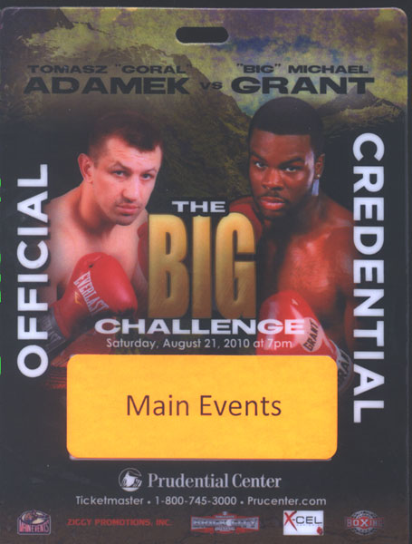 ADAMEK, TOMASZ-MICHAEL GRANT CREDENTIAL (2010) – JO Sports Inc.