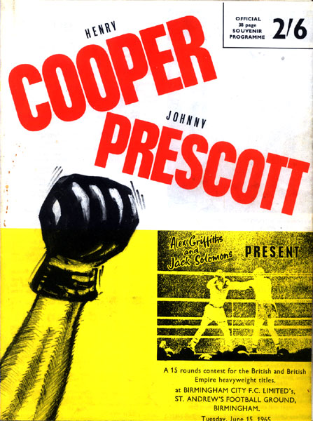 COOPER, HENRY-JOHNNY PRESCOTT II OFFICIAL PROGRAM (1965) – JO Sports Inc.