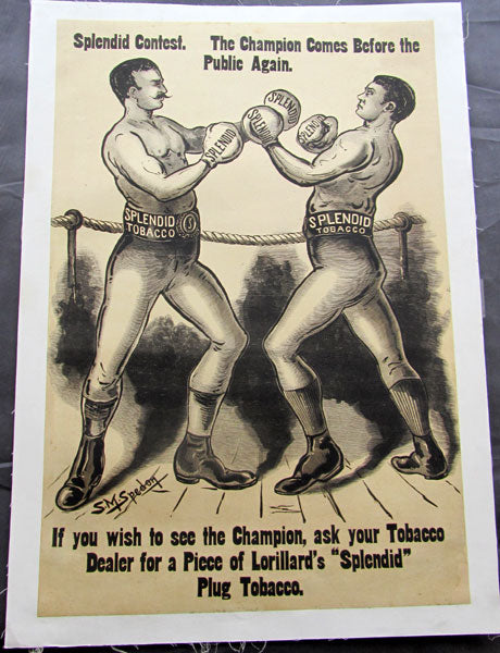 LORILLARD "SPLENDID" TOBACCO ORIGINAL BOXING POSTER (CIRCA 1880's) – JO ...