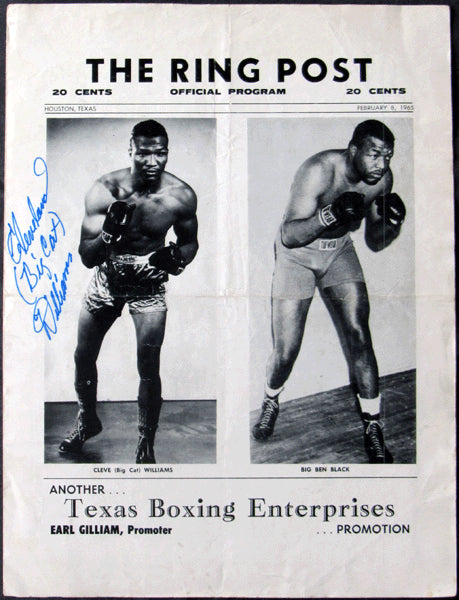 WILLIAMS, CLEVELAND "BIG CAT"-BEN BLACK SIGNED OFFICIAL PROGRAM (1966 ...