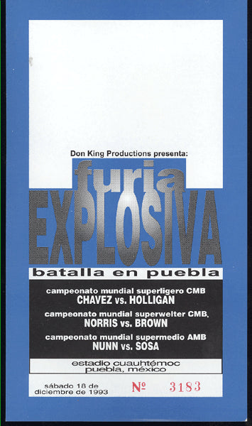 CHAVEZ, JULIO CESAR-ANDY HOLLIGAN CREDENTIAL (1993) – JO Sports Inc.