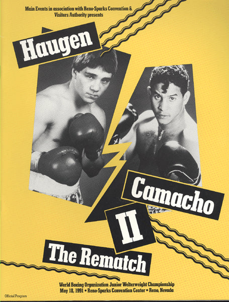 CAMACHO, HECTOR-GREG HAUGEN II OFFICIAL PROGRAM (1991) – JO Sports Inc.