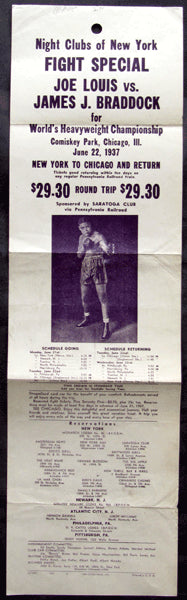 LOUIS, JOE-JIMMY BRADDOCK TRAIN POSTER (1937) – JO Sports Inc.