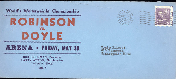 ROBINSON, SUGAR RAY-JIMMY DOYLE BOXING ENVELOPE (1947) – JO Sports Inc.