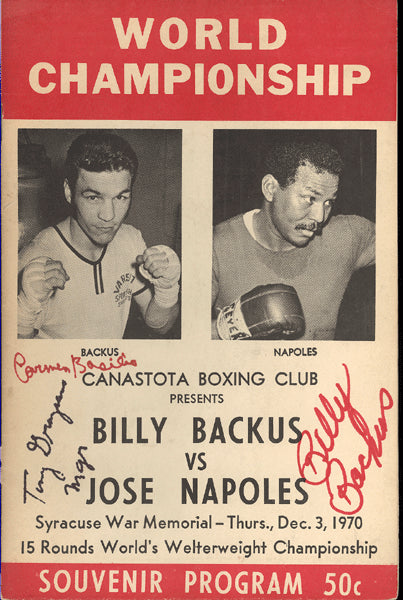 BACKUS, BILLY-JOSE NAPOLES I OFFICIAL PROGRAM (1970-SIGNED BY BASILIO ...