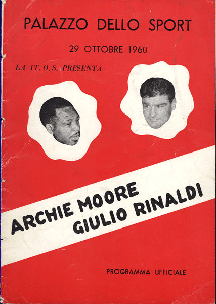 MOORE, ARCHIE-GIULIO RINALDI OFFICIAL PROGRAM (1960-SIGNED BY MOORE ...