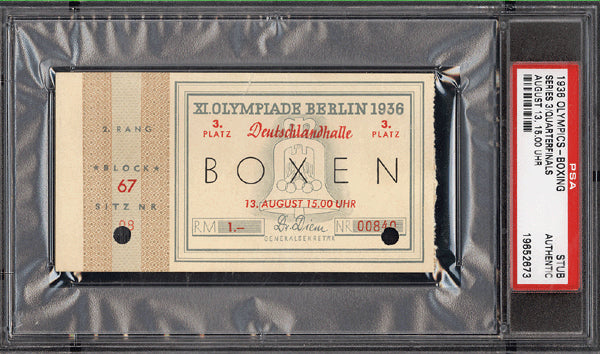 1936 OLYMPIC BOXING STUBLESS TICKET (PSA/DNA) – JO Sports Inc.