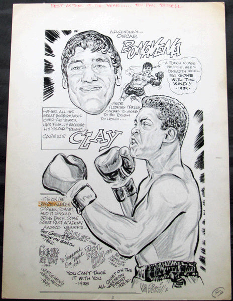 ALI, MUHAMMAD-OSCAR BONAVENA CARTOON ARTWORK (1970) – JO Sports Inc.