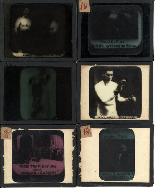 WILLARD, JESS-FRANK MORAN ORIGINAL GLASS NEGATIVE COLLECTION OF 16 (19 ...