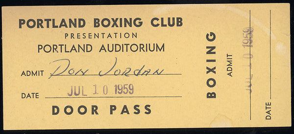 JORDAN, DON-DENNY MOYER BOXER'S PASS (1959) – JO Sports Inc.