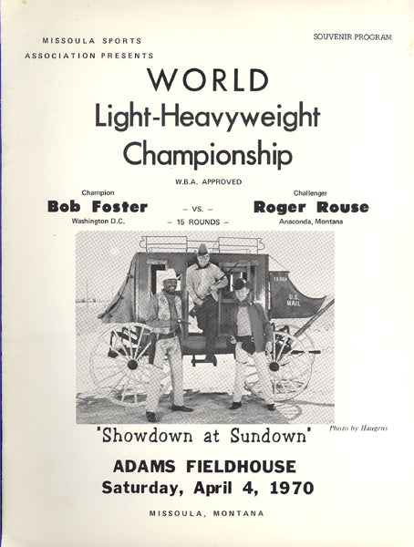 FOSTER, BOB-ROGER ROUSE II OFFICIAL PROGRAM (1970) – JO Sports Inc.