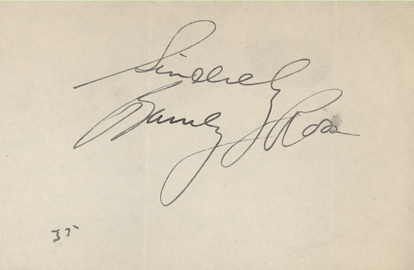 ROSS, BARNEY INK SIGNATURE (1937) – JO Sports Inc.