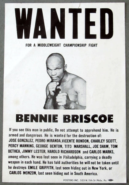 BRISCOE, BENNIE PROMOTIONAL POSTER (EARLY 1970'S) – JO Sports Inc.