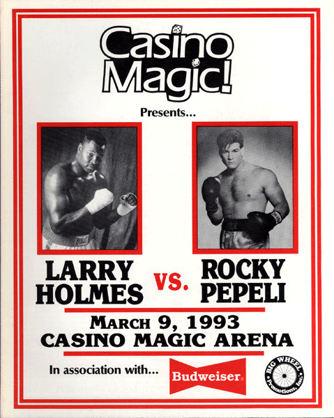 HOLMES, LARRY-ROCKY PEPELI OFFICIAL PROGRAM (1993) – JO Sports Inc.