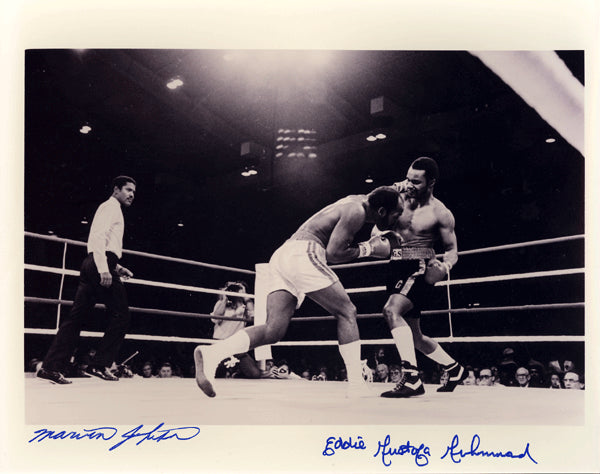 JOHNSON, MARVIN & EDDIE MUSTAFA MUHAMMAD SIGNED PHOTO (STINSON LOA ...