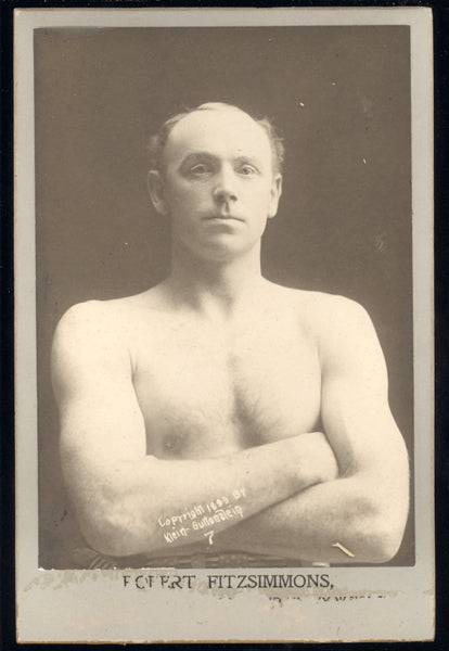 FITZSIMMONS, ROBERT CABINET CARD (1899-AS WORLD HEAVYWEIGHT CHAMPION ...