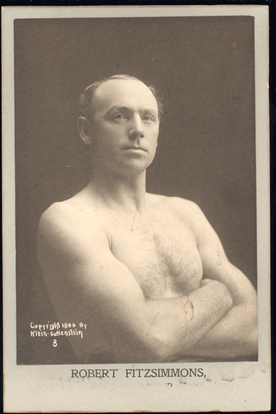 FITZSIMMONS, ROBERT CABINET CARD (1899-AS WORLD HEAVYWEIGHT CHAMPION ...
