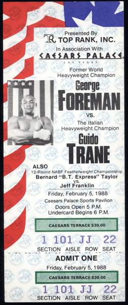 FOREMAN, GEORGE-GUIDO TRANE FULL TICKET (1988) – JO Sports Inc.