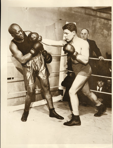 JOHNSON, JACK & TUFFY GRIFFITHS WIRE PHOTO (SPARRING-1930) – JO Sports Inc.
