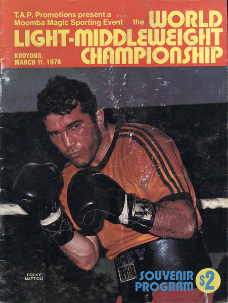 MATTIOLI, ROCKY-ELISHA OBED OFFICIAL PROGRAM (1978) – JO Sports Inc.