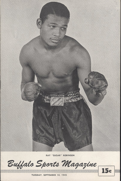 ROBINSON, SUGAR RAY-JIMMY MANDELL OFFICIAL PROGRAM (1945) – JO Sports Inc.