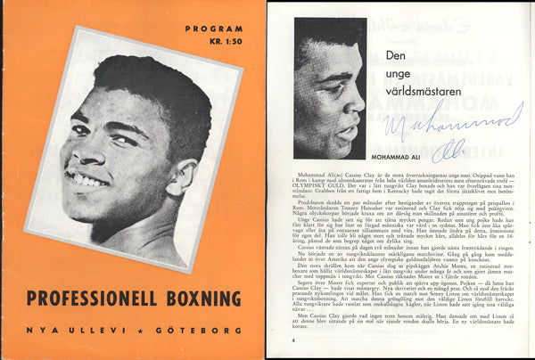 ALI, MUHAMMAD SWEDISH EXHIBITION OFFICIAL PROGRAM (1965-VINTAGE SIGNED ...