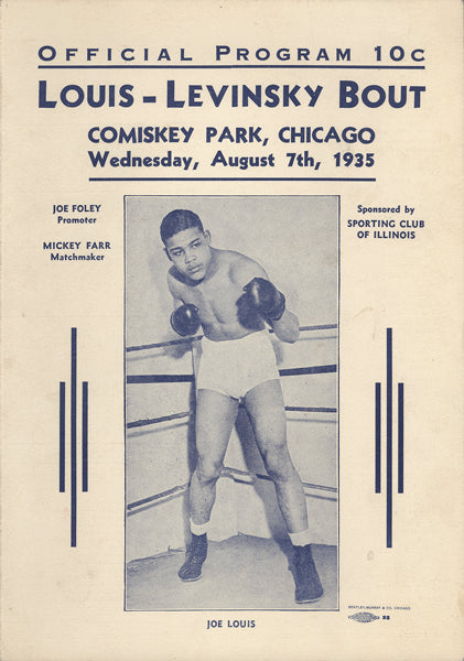 LOUIS, JOE-KING LEVINSKY OFFICIAL PROGRAM (1935) – JO Sports Inc.