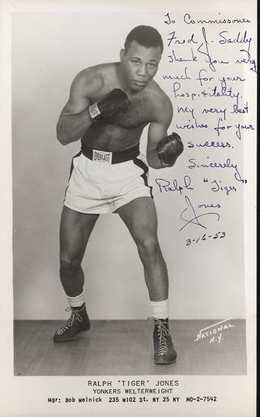JONES, RALPH "TIGER" SIGNED PROMOTIONAL PHOTO – JO Sports Inc.
