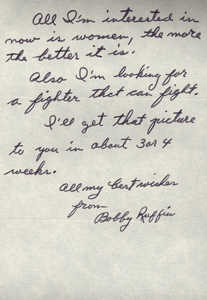 RUFFIN, BOBBY HAND WRITTEN LETTER – JO Sports Inc.
