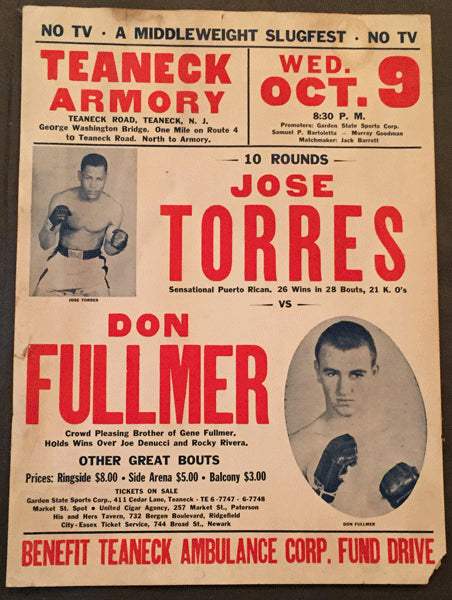 TORRES, JOSE-DON FULLMER ON SITE POSTER (1963) – JO Sports Inc.