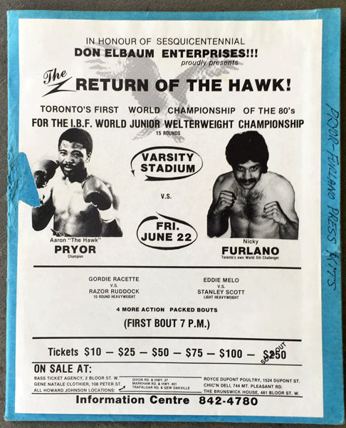 PRYOR, AARON-NICKY FURLANO PRESS KIT (1984) – JO Sports Inc.