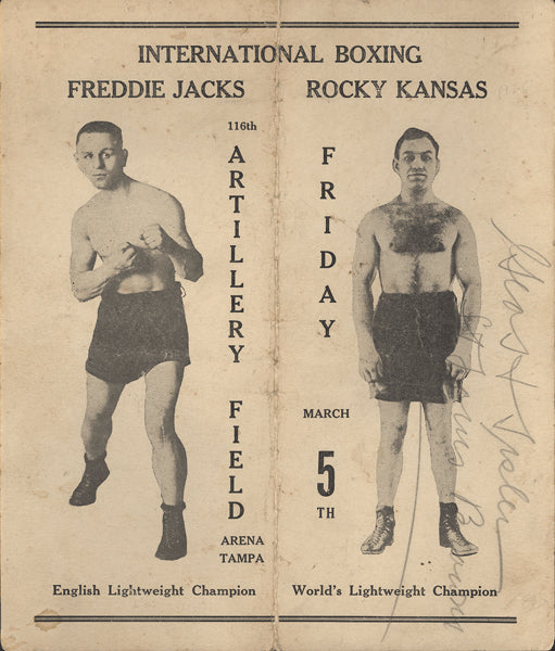 KANSAS, ROCKY-FREDDIE JACKS OFFICIAL PROGRAM (1926) – JO Sports Inc.