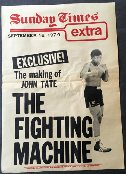 TATE, JOHN "THE FIGHTING MACHINE" ORIGINAL POSTER (1979) – JO Sports Inc.