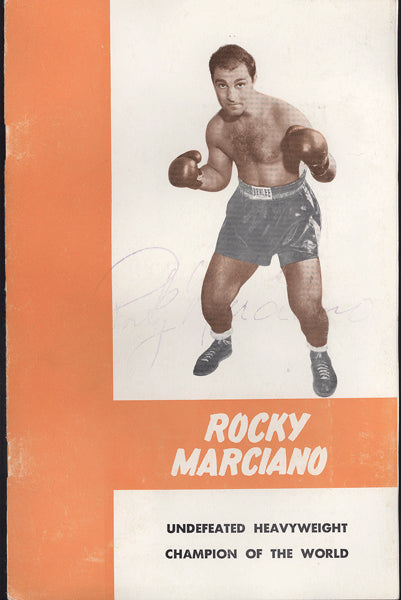 MARCIANO, ROCKY SIGNED TRAINING CAMP PROGRAM (1955-SIGNED BY ROCKY MAR ...