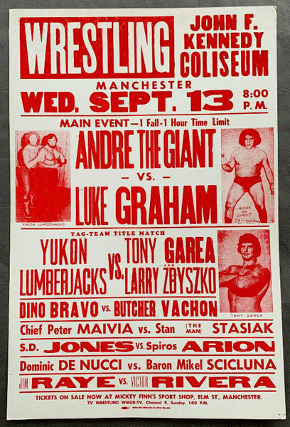 ANDRE THE GIANT-LUKE GRAHAM ON SITE POSTER (1978) – JO Sports Inc.