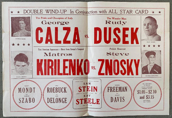 DUSEK, RUDY-GEORGE CALZA & SAMMY STEIN-RAY STEELE OFFICIAL WRESTLING P ...