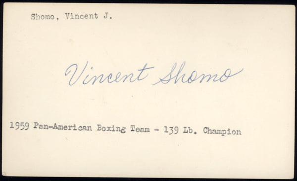SHOMO, VINCE SIGNED INDEX CARD – JO Sports Inc.